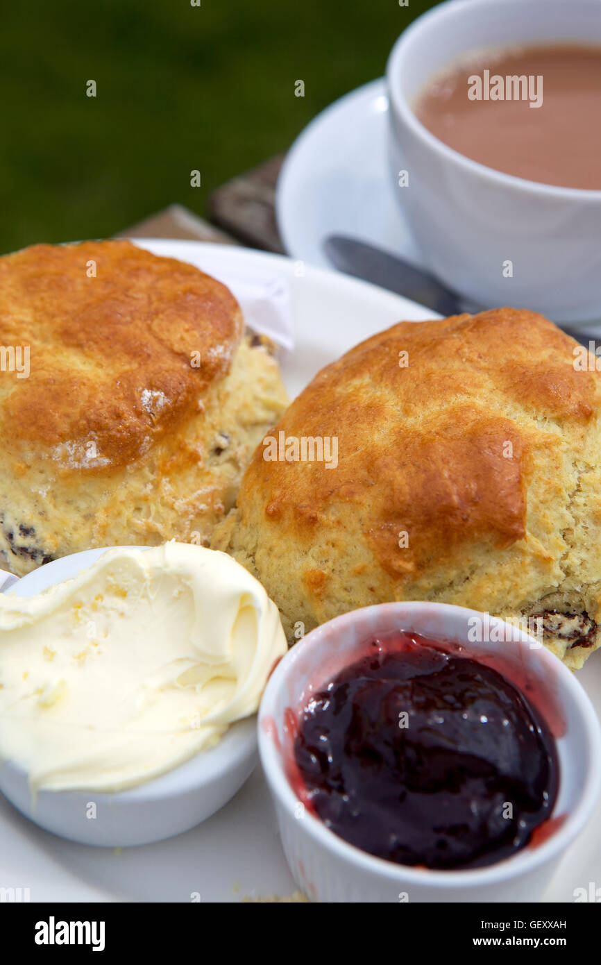 A Cornish cream tea Stock Photo - Alamy