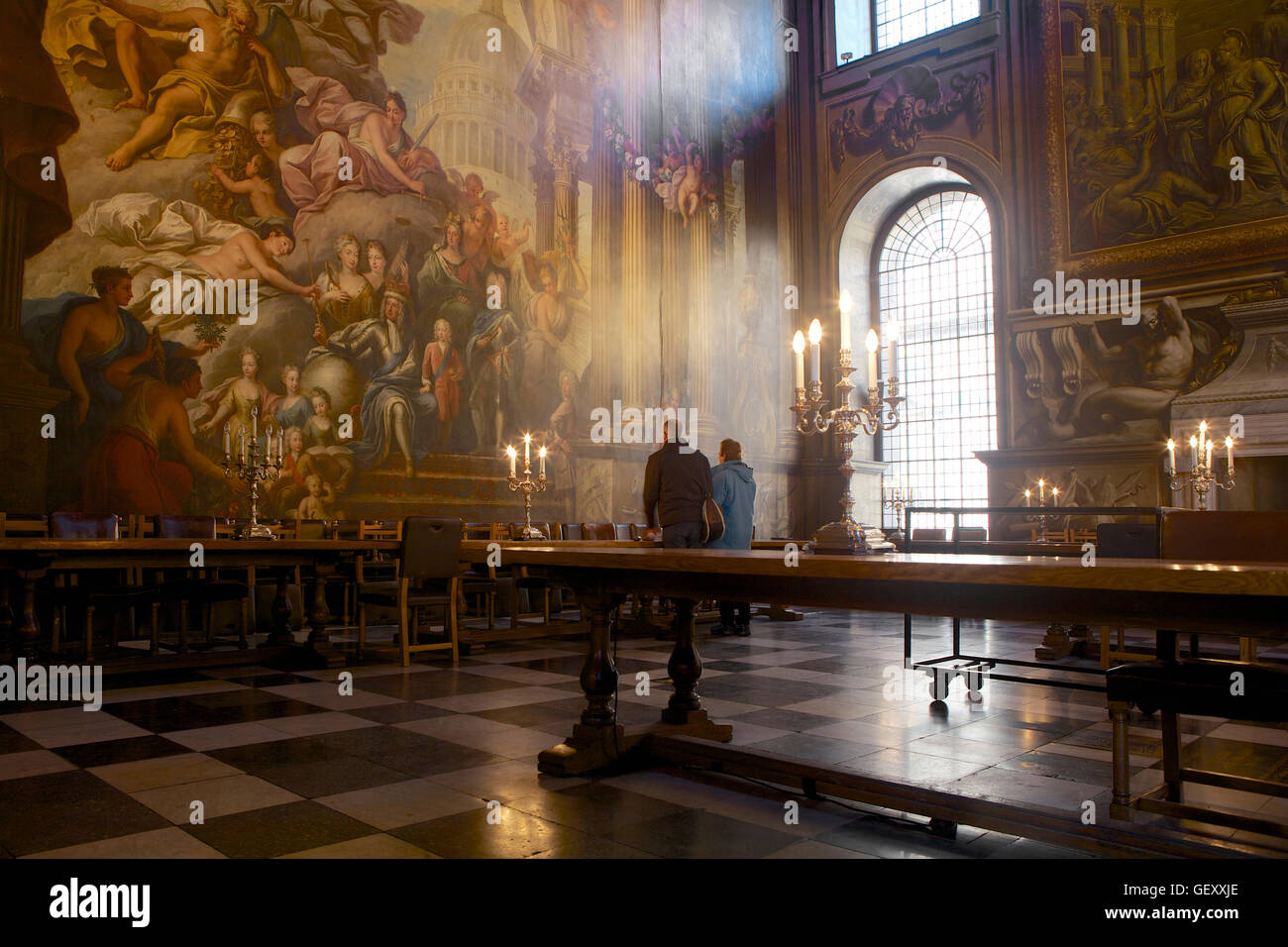 The Painted Hall in King William Court in the Royal Naval College at ...
