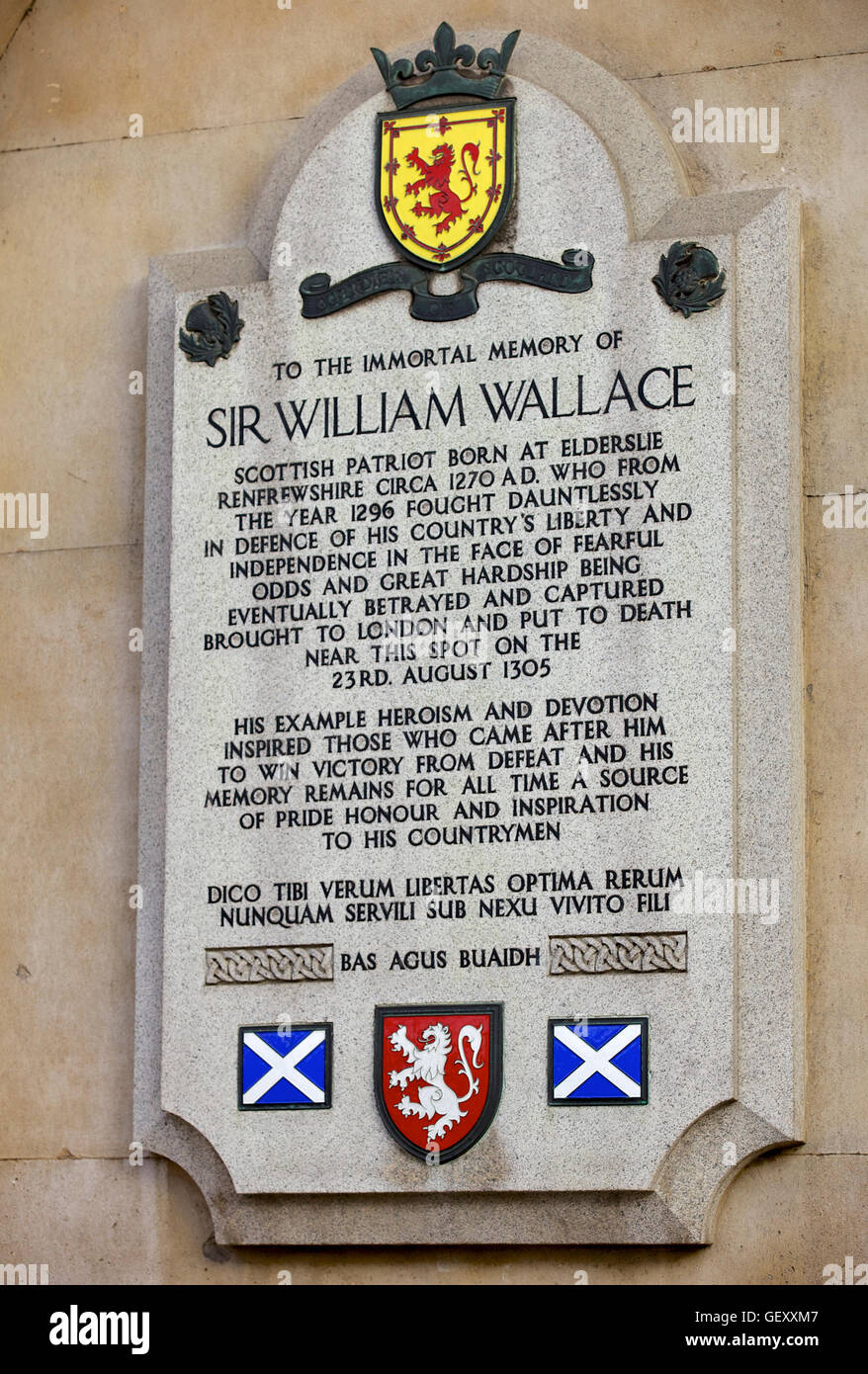 William Wallace Memorial close to the spot where Wallace was executed ...