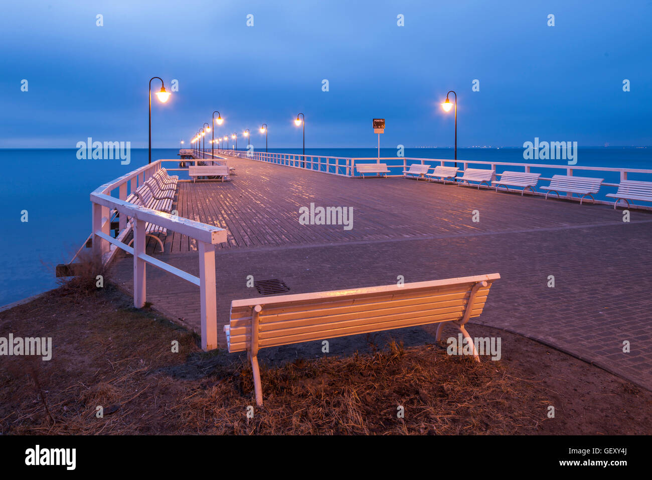 Dawn at Orlowo Pier Stock Photo - Alamy