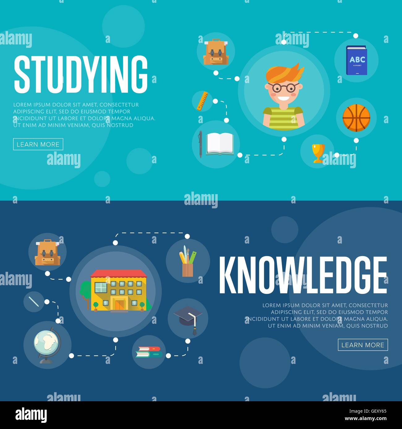 Education infographics concept banners Stock Vector Image & Art - Alamy