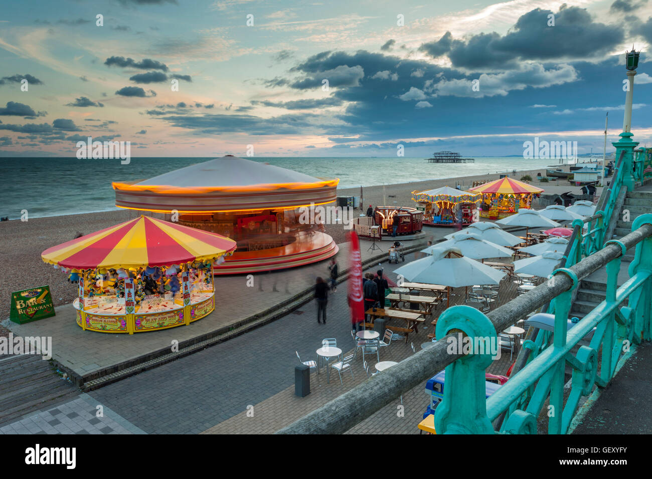 Late summer evening on Brighton seafront Stock Photo - Alamy