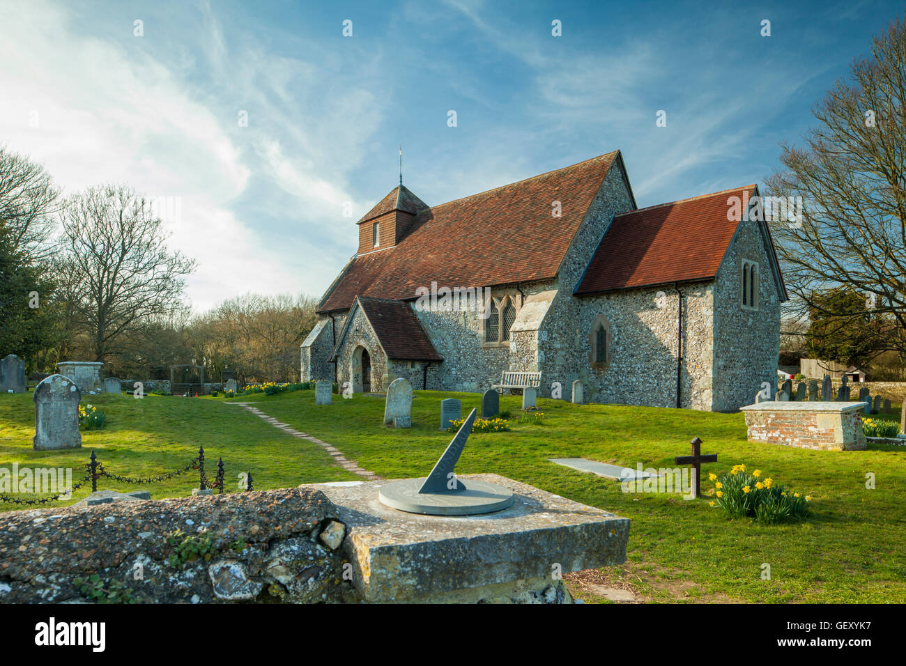 Sussex friston church spring sunny hi-res stock photography and images ...