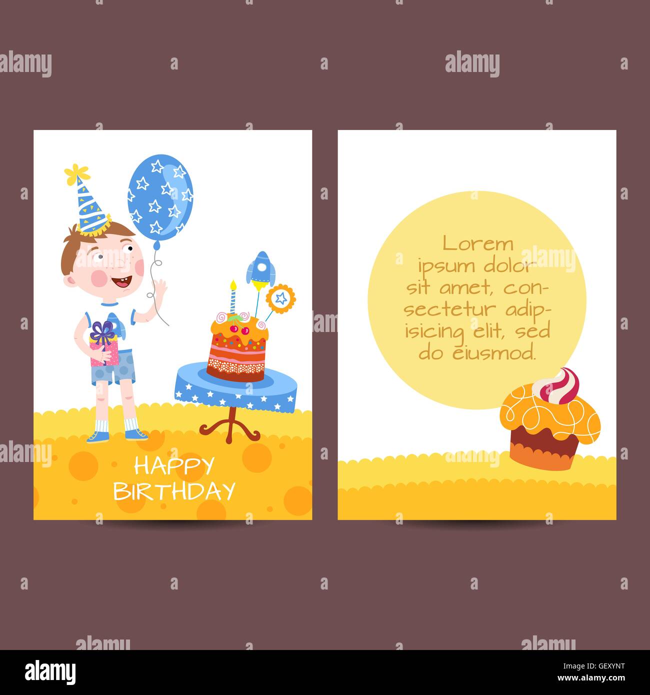 Happy birthday postcard vector illustration Stock Vector Image & Art ...