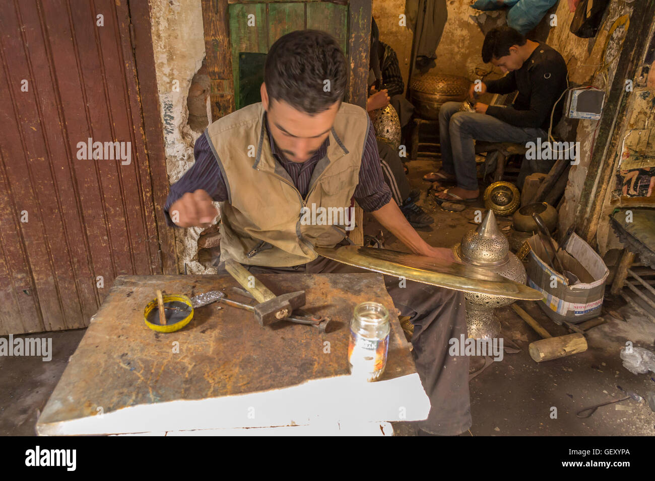 A metal worker at work Stock Photo - Alamy