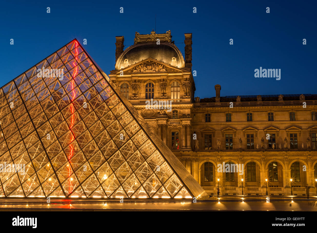 The pyramid entrance to the Louvre Museum in Paris Stock Photo - Alamy