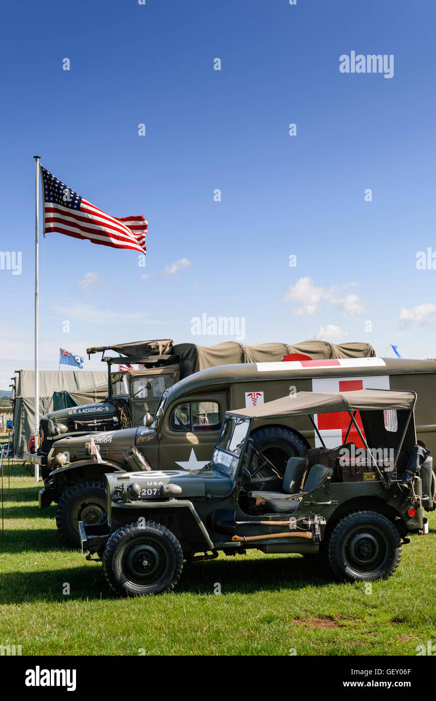 A line-up of American military vehicles at The 6th Annual Combined Ops ...
