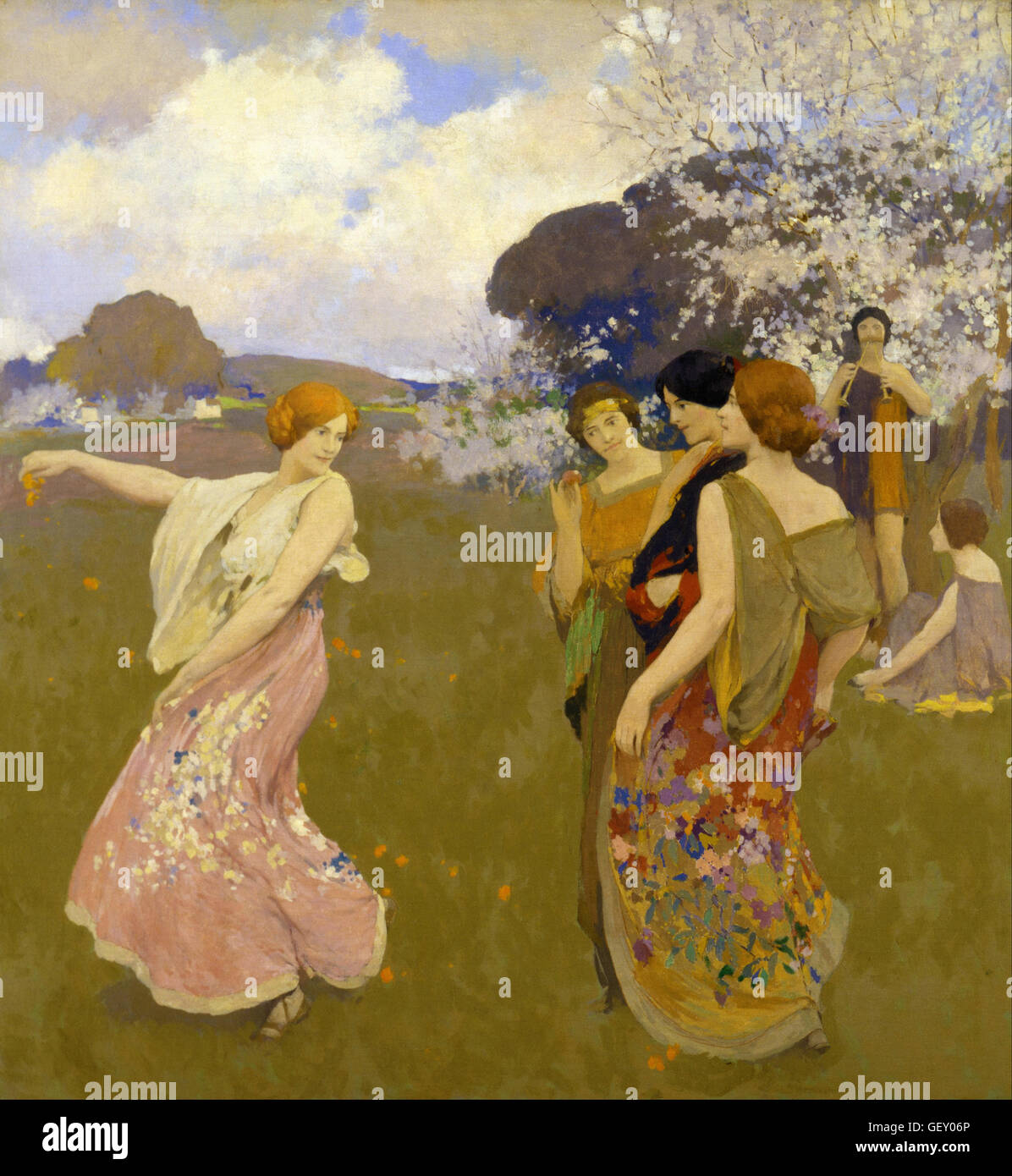 Arthur F. Mathews - Spring Dance Stock Photo - Alamy