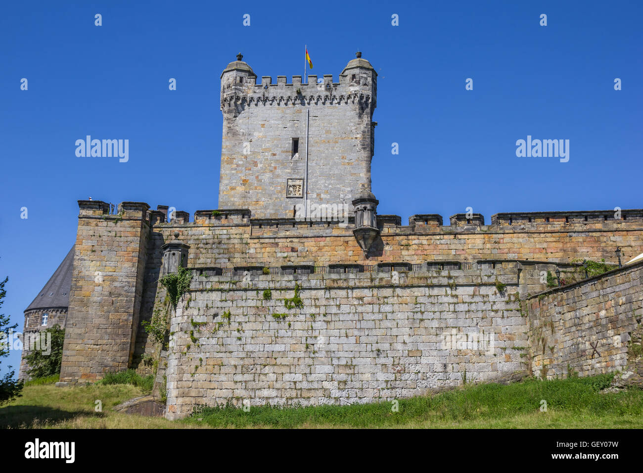 Wall and tower of the Bentheim castle in Germany Stock Photo - Alamy