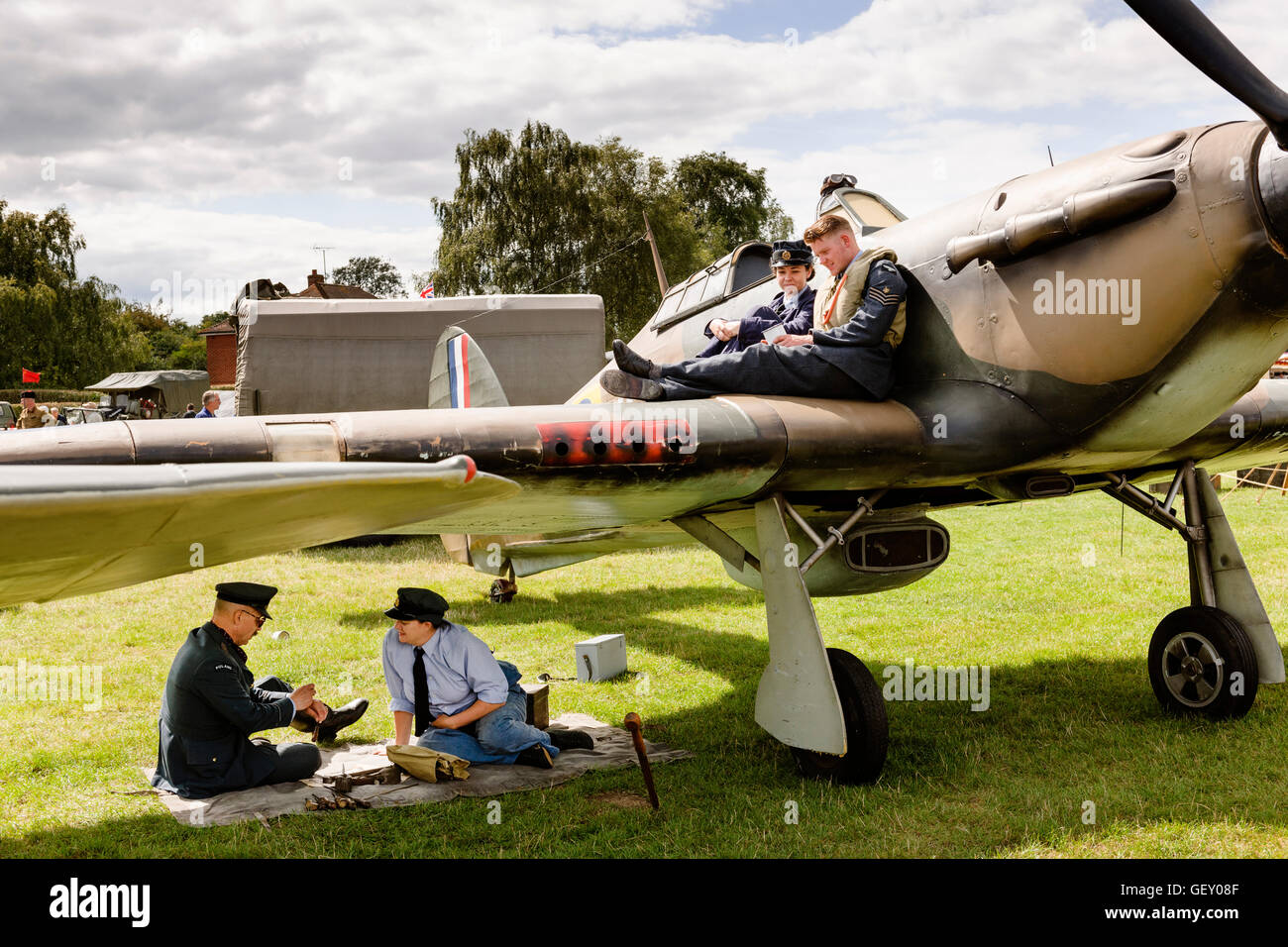A Spitfire fighter plane on display at The 6th Annual Combined Ops Show ...