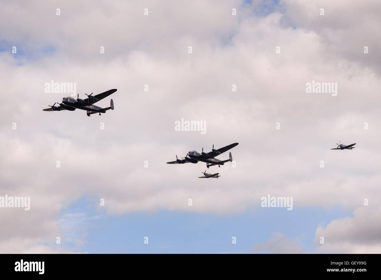A fly-over by the only two airworthy Avro Lancaster Bombers left from ...