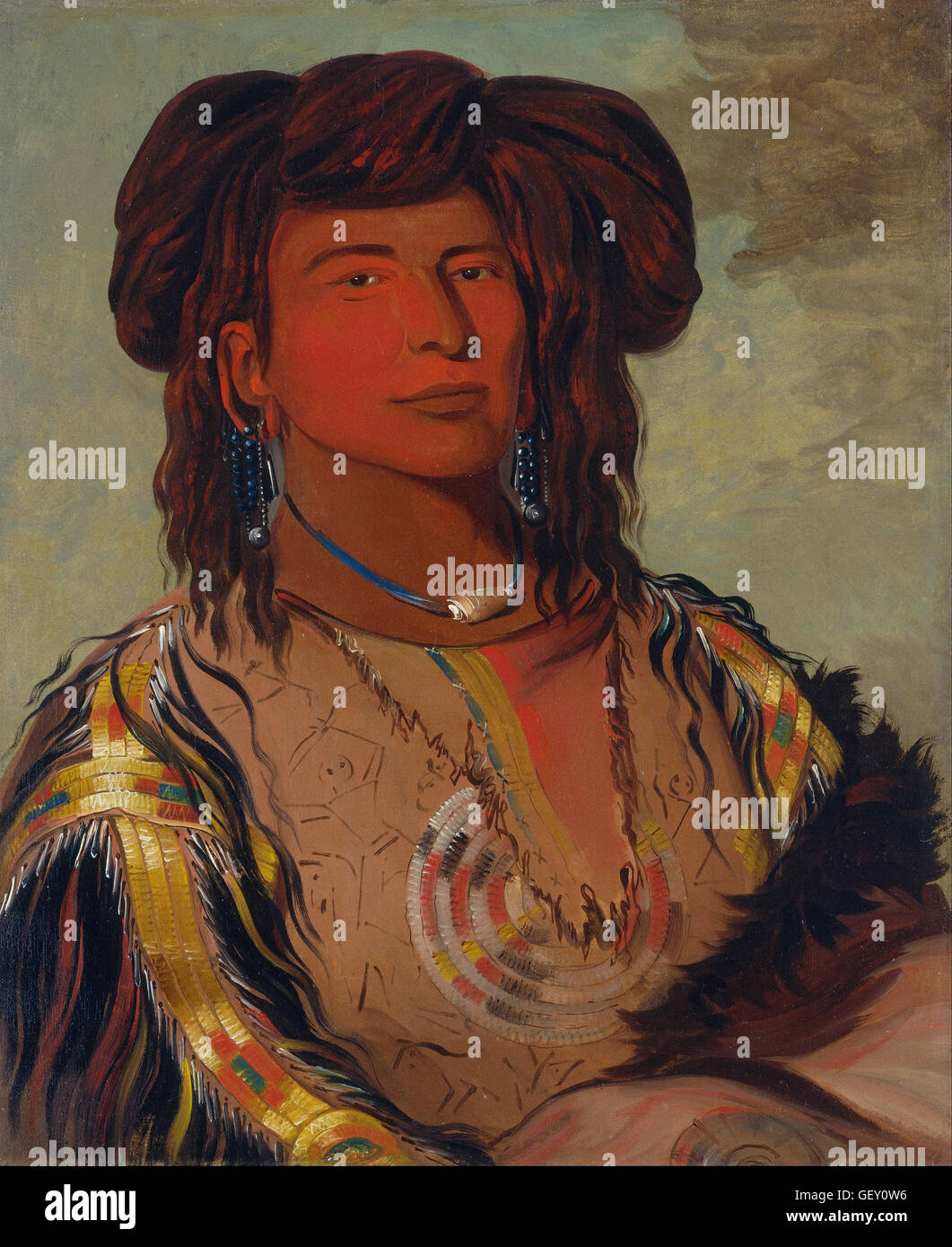Painting art museum native american indians george catlin ha won je tah ...