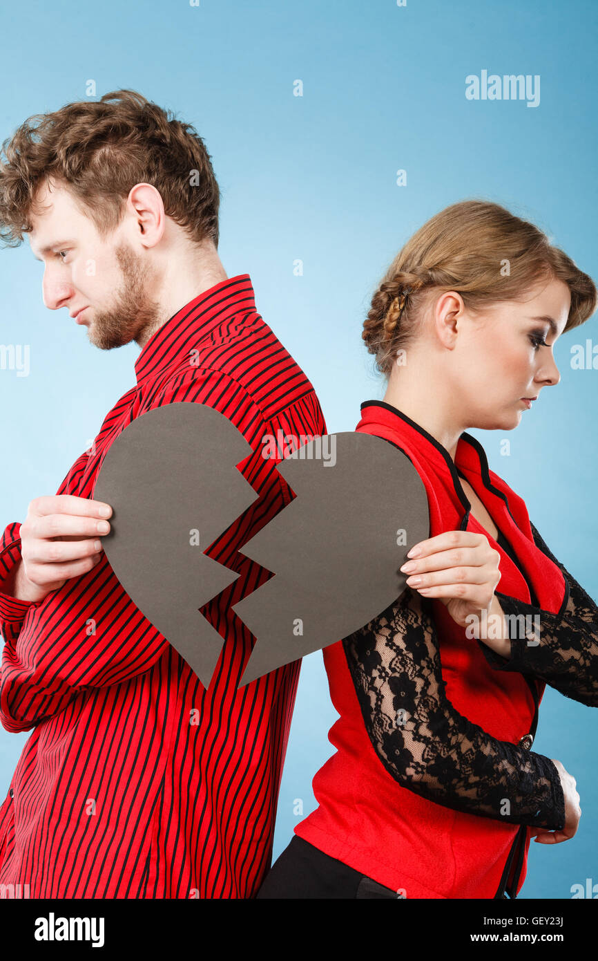 Break up and leave in relationship. Negative emotions between people in ...