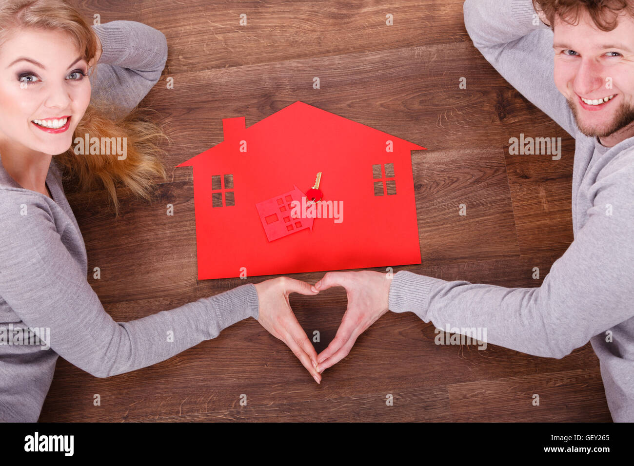 Love romance relationship home security safety concept. Couple with ...