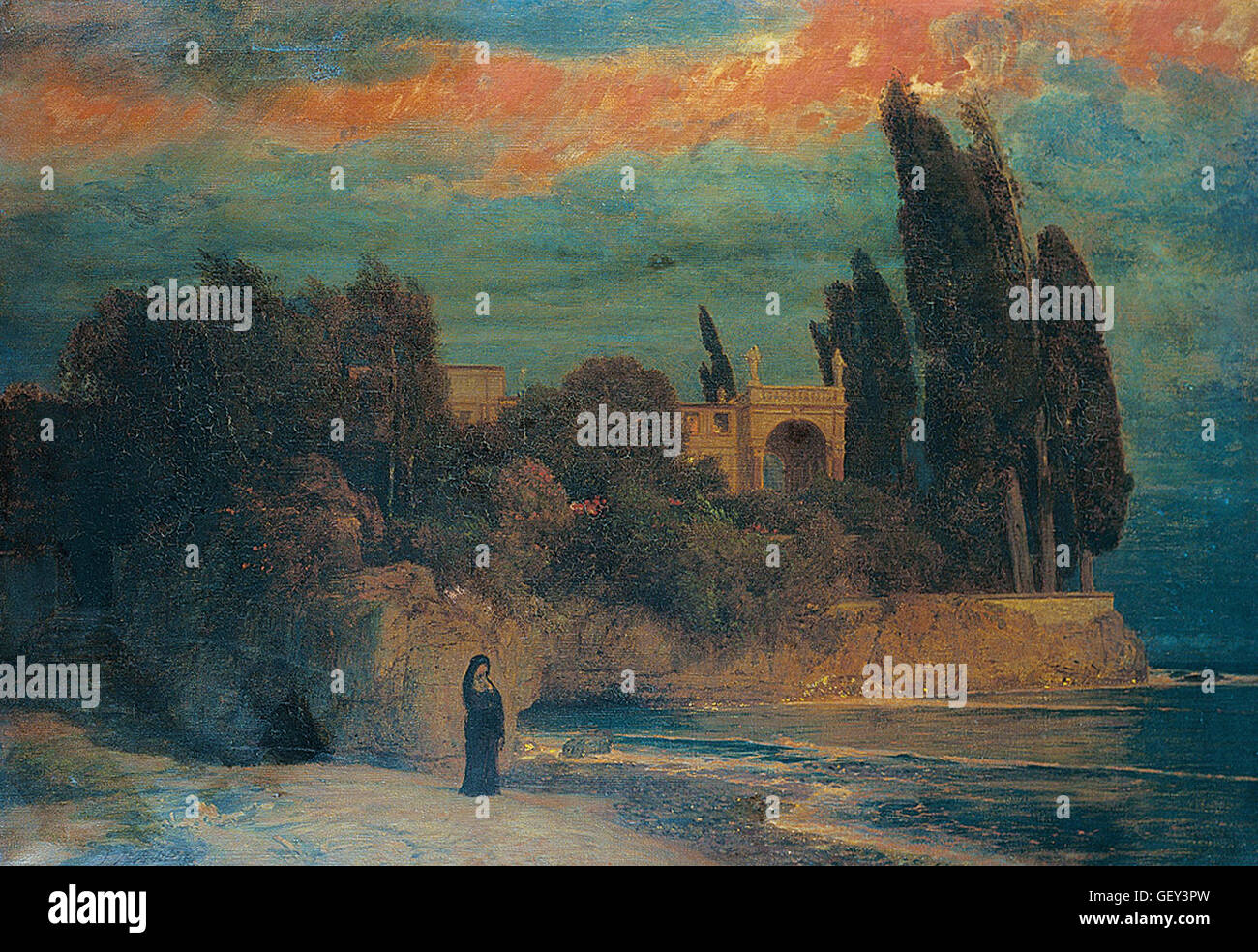 Arnold Bocklin - Villa by the Sea Stock Photo - Alamy