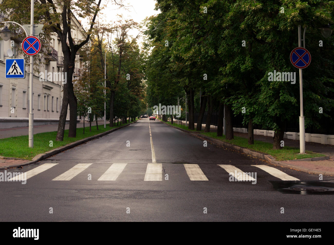 Empty crosswalk modern city urban pedestrian hi-res stock photography ...