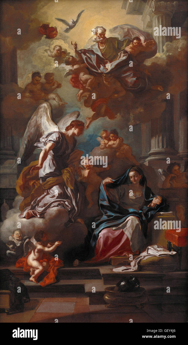 Francesco Solimena - The Annunciation Stock Photo - Alamy