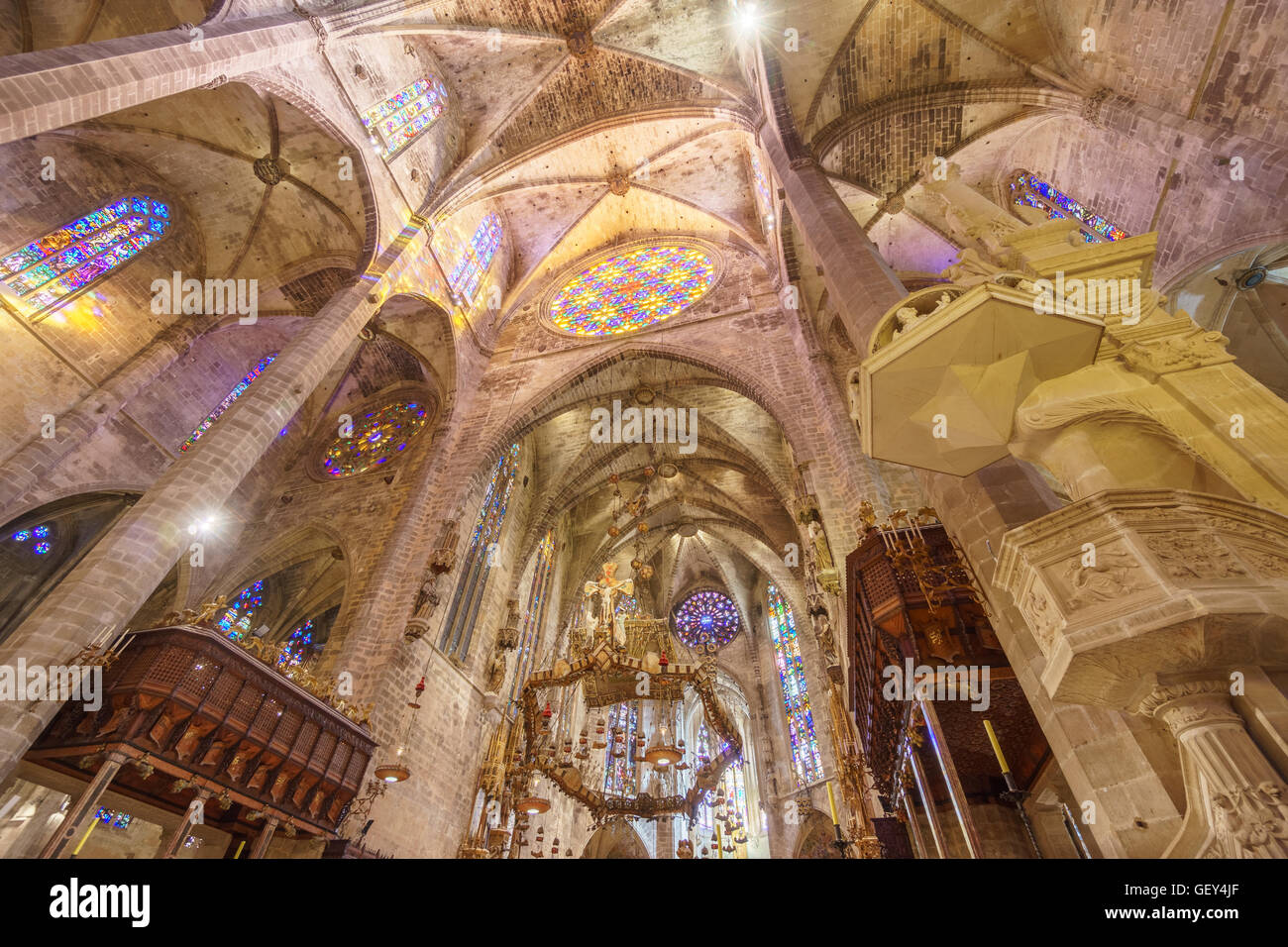 Interior of Cathedral of Santa Maria of Palma Stock Photo - Alamy