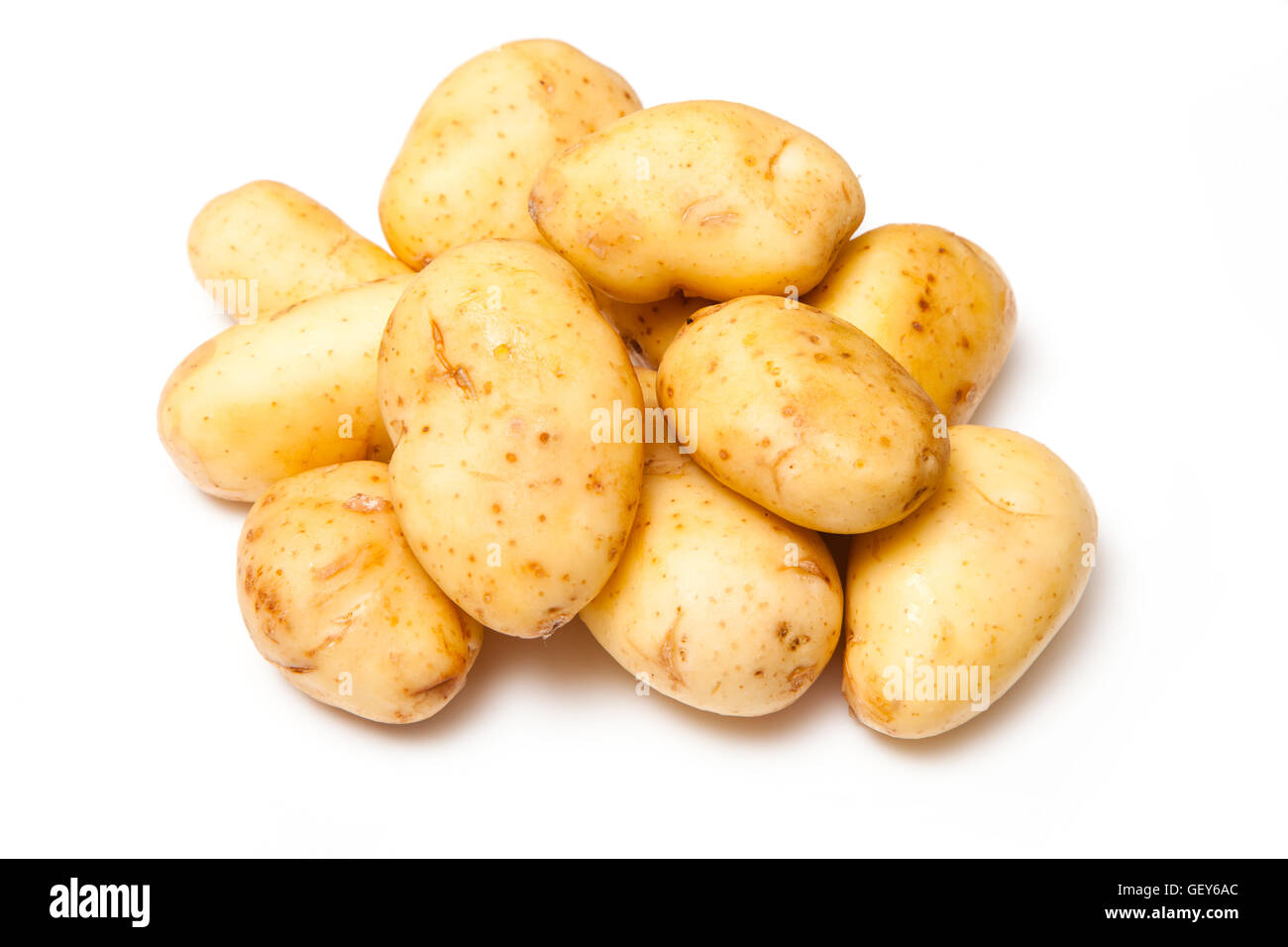 White potatoes isolated on a white studio background Stock Photo - Alamy