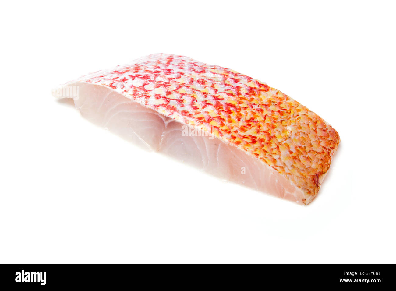 Raw Red Snapper fish fillet isolated on a white studio background Stock ...