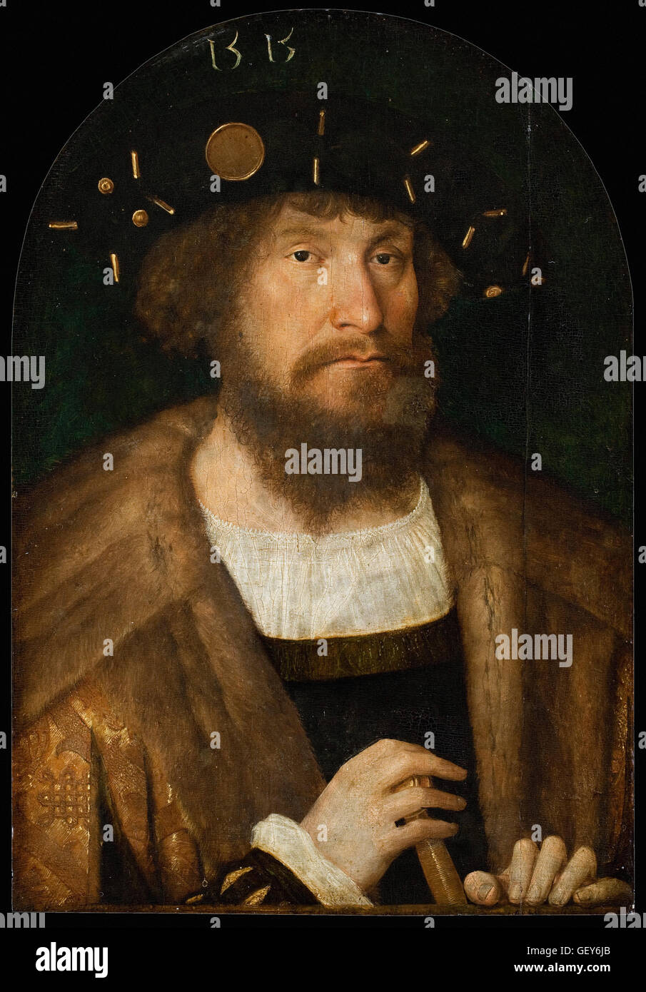 Michel Sittow - Portrait of the Danish King Christian II Stock Photo ...