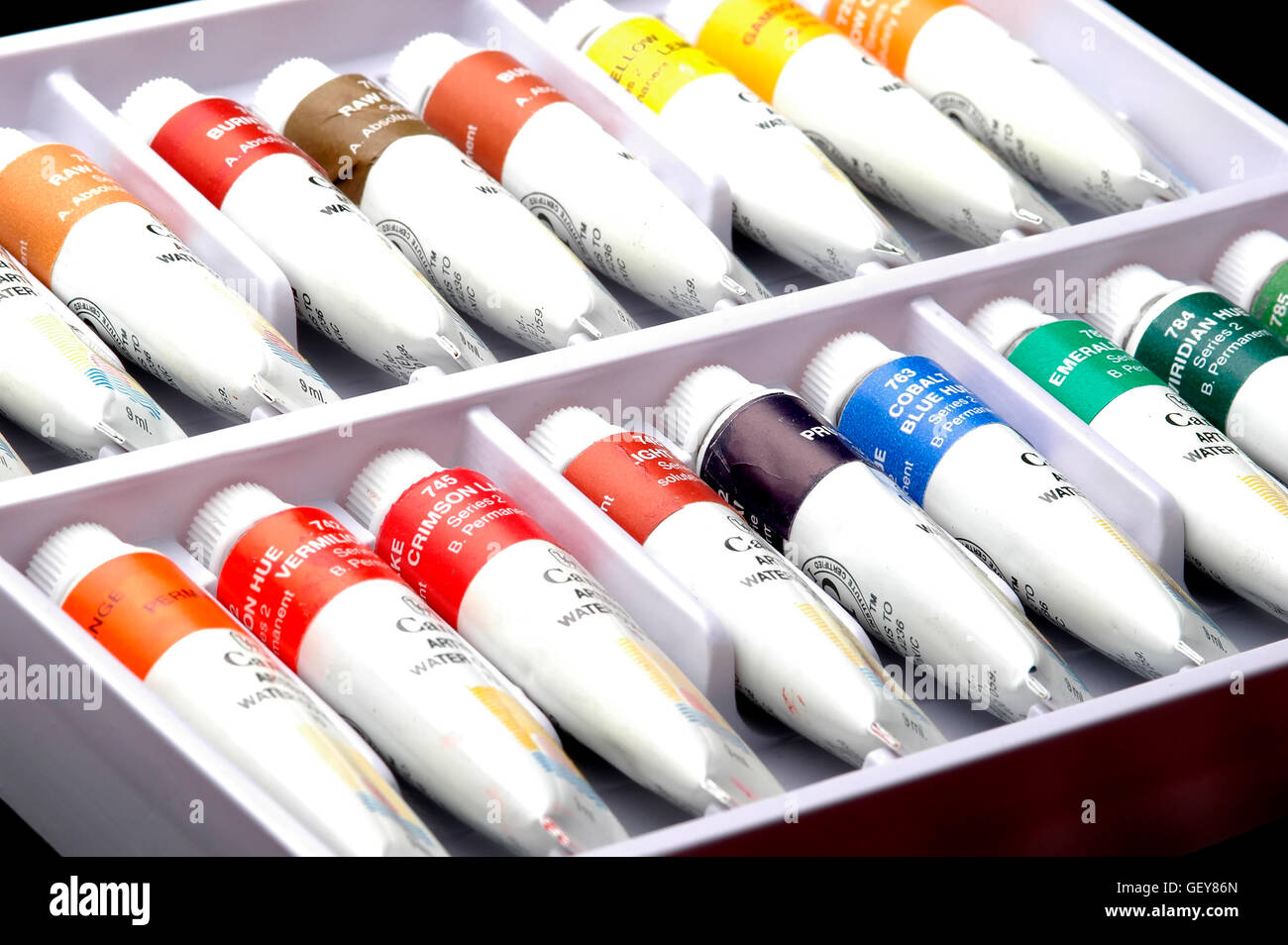 Acrylic paint colour tubes textile painting hi-res stock photography ...