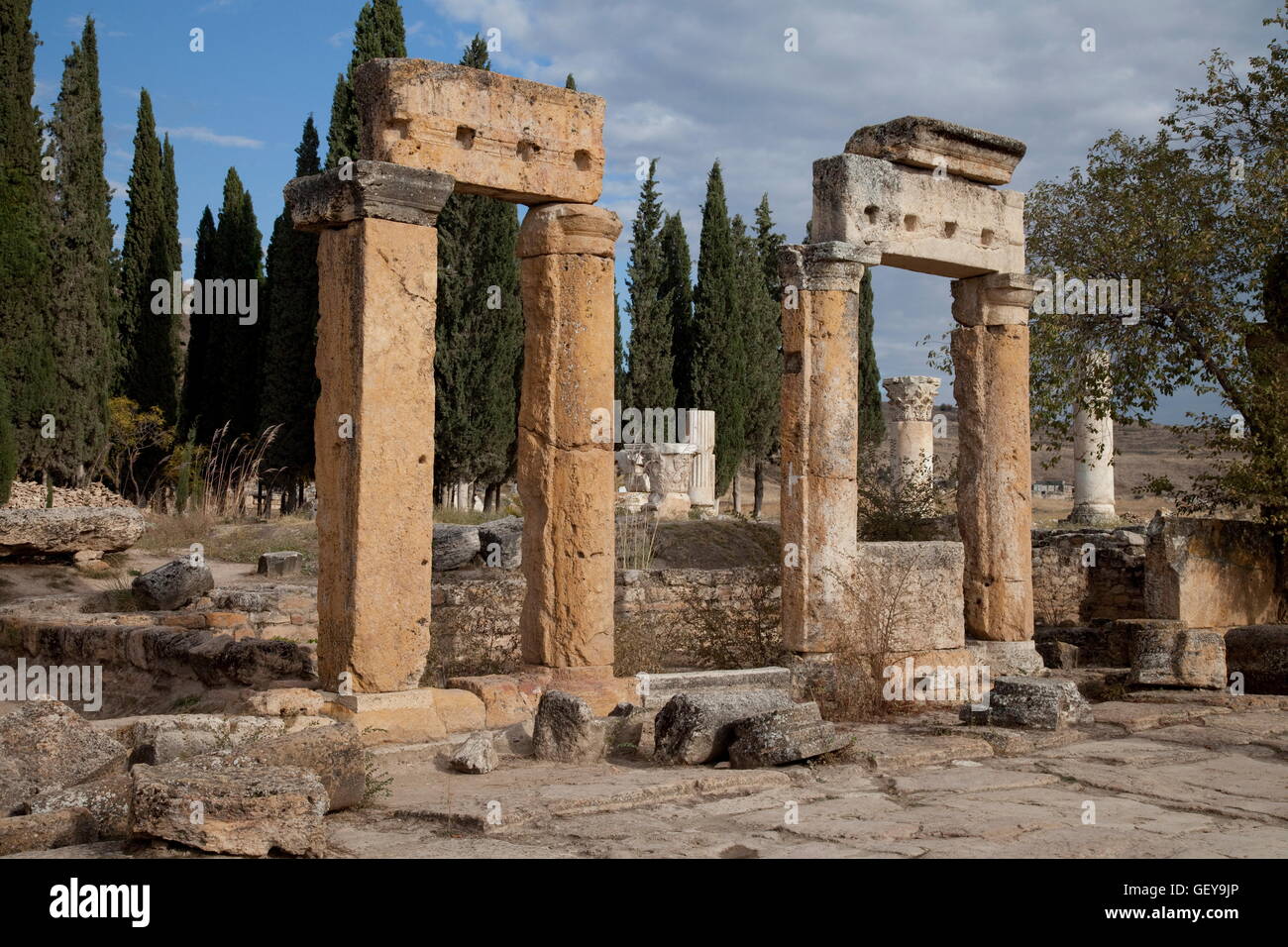 geography / travel, Turkey, Denizli, Pamukkale, Hierapolis, columned street Stock Photo - Alamy