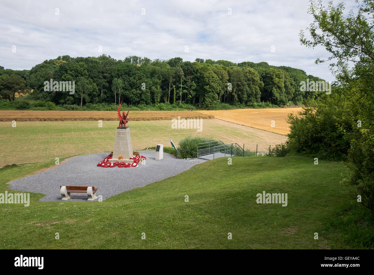 This Weish dragon memorial overlooks the area where the 38th (Welsh ...