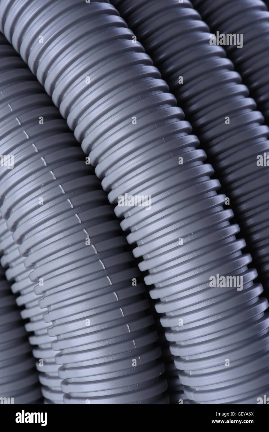 Corrugated pipe for installation of electrical cable Stock Photo - Alamy