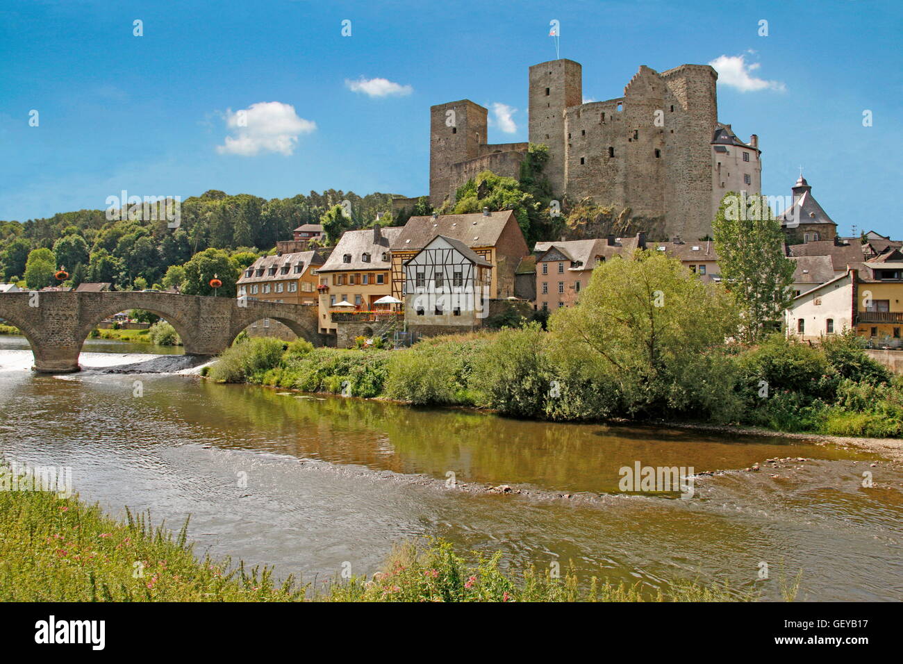 geography / travel, Germany, Hesse, Runkel on the Lahn, Limburg ...
