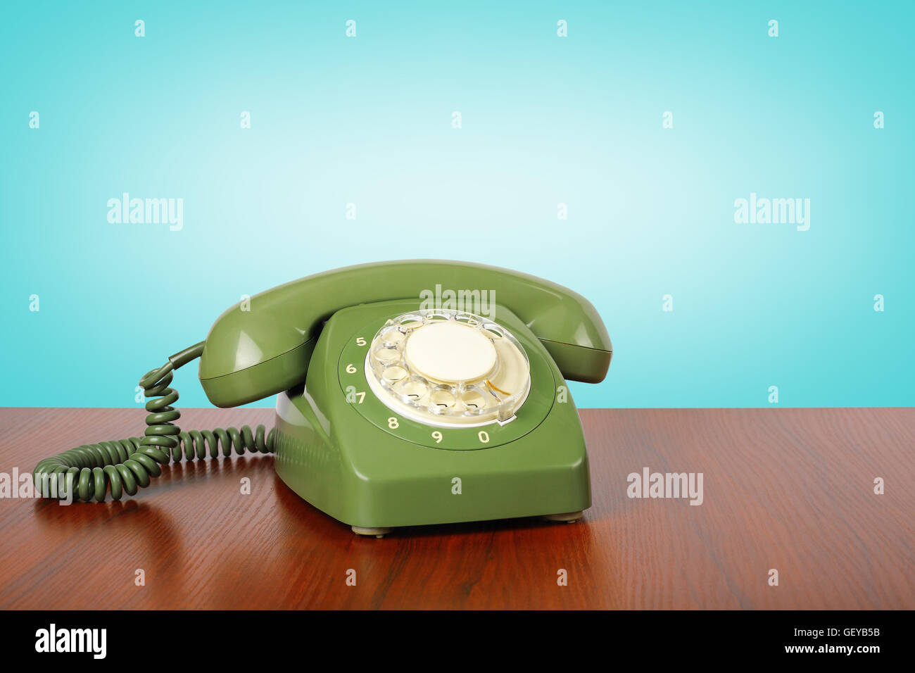 Retro telephone on table hi-res stock photography and images - Alamy
