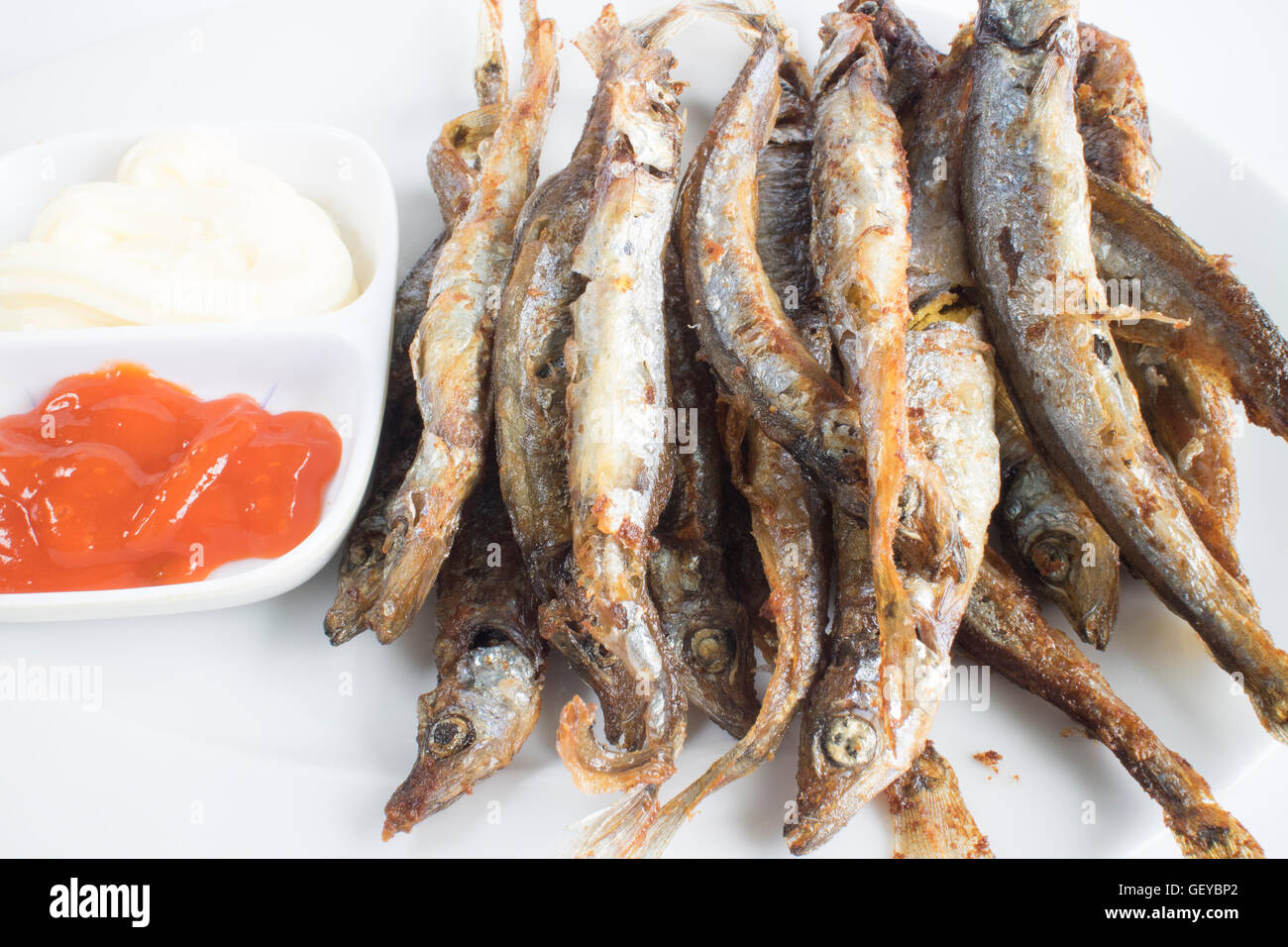Dry small fish "Ca linh" famous fish in Vietnam Stock Photo - Alamy