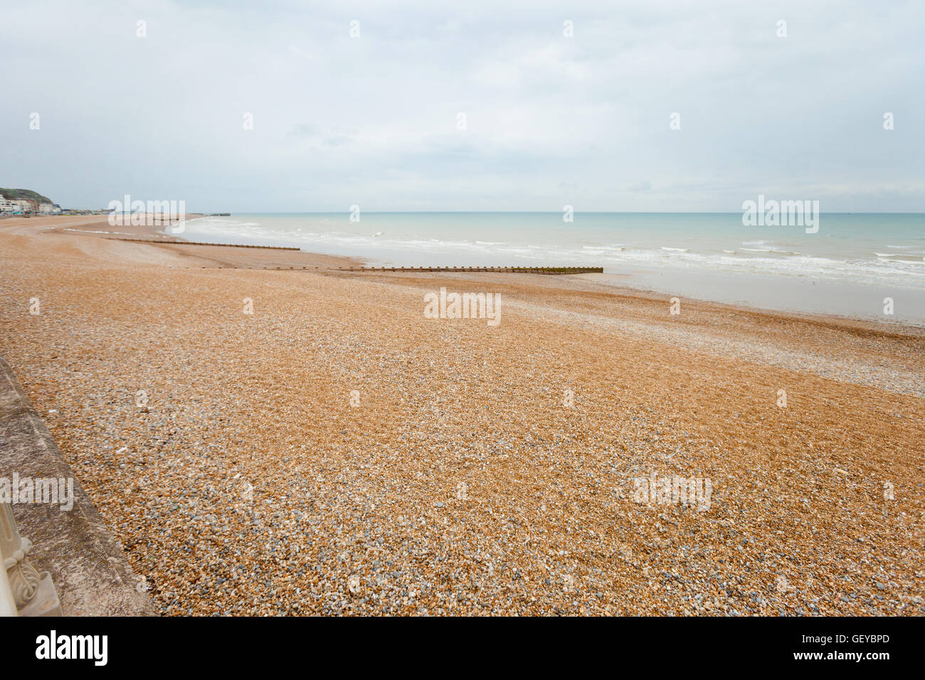 Beautiful landscape of Hastings in England. Spring seascape with rocky ...