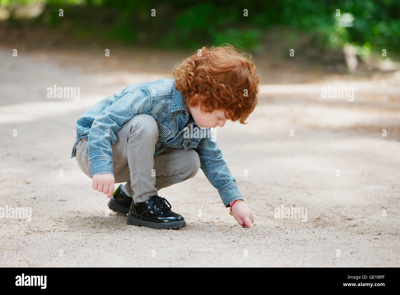 cute little emotional boy outdoors Stock Photo - Alamy