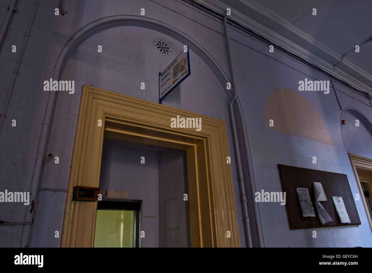 Part of the main entrance within the closed St Clements Hospital in ...