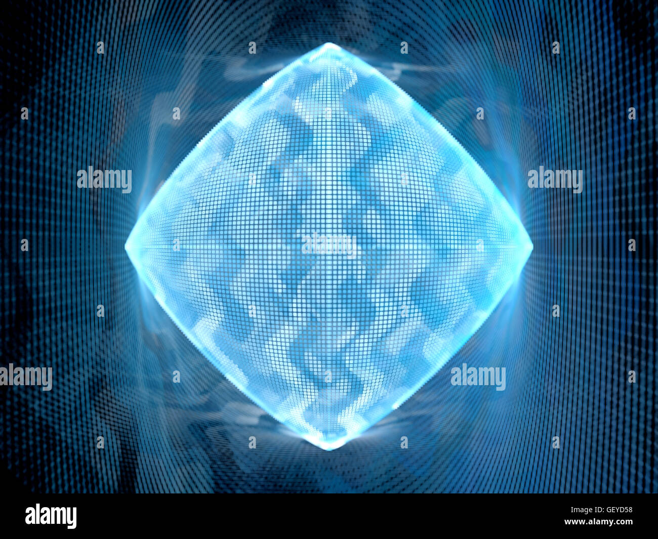 Blue glowing big data system, computer generated abstract background ...