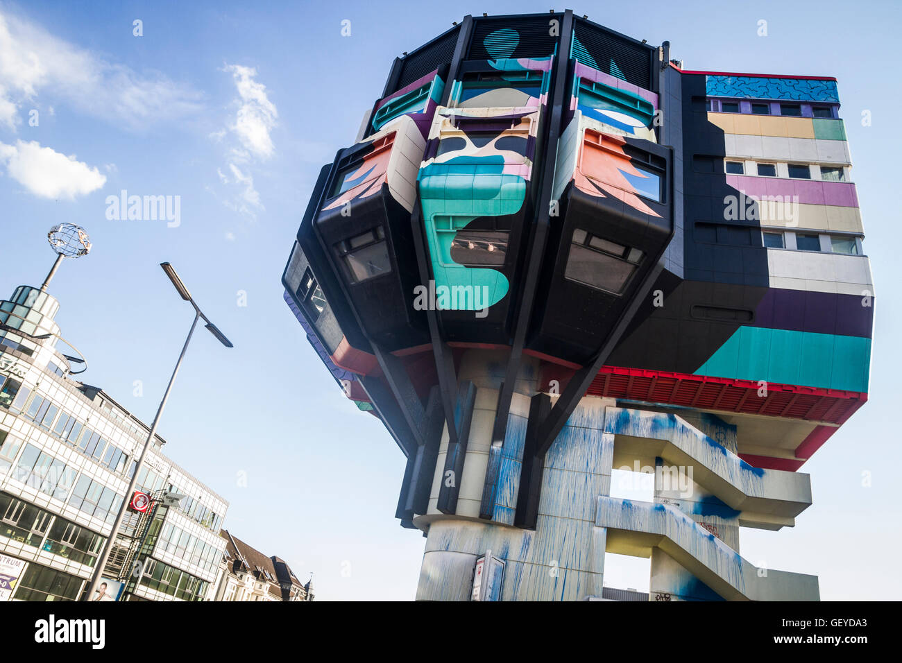 Side view of the Bierpinsel in Steglitz, Berlin, Germany Stock Photo ...