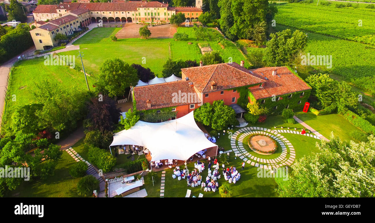 Aerial view of an old country house in the vineyards Stock Photo - Alamy