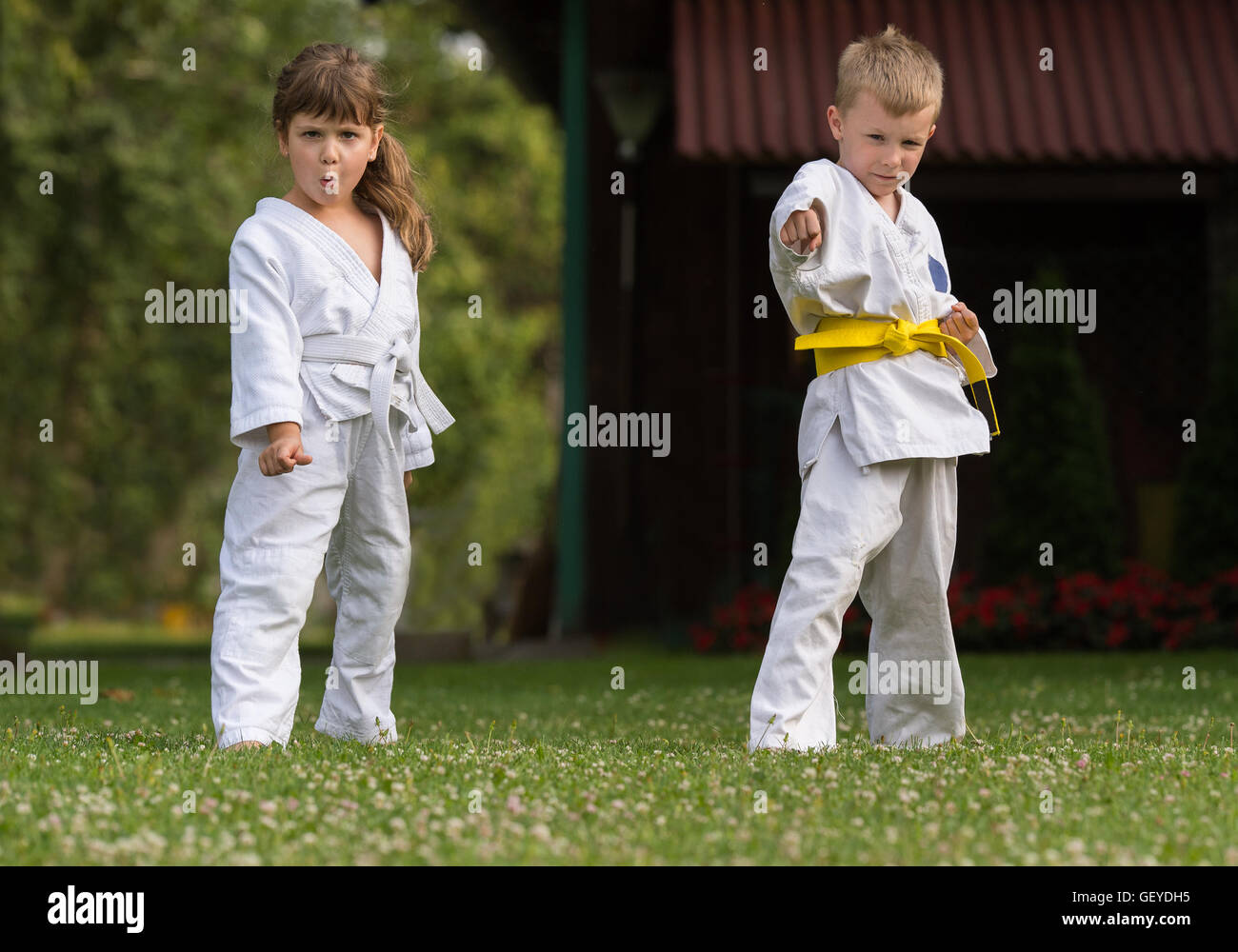 Karate kids martial Arts Stock Photo - Alamy