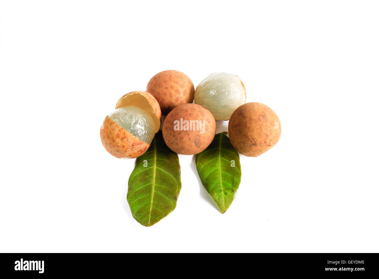 Dimocarpus longan exotic fruits isolated on white background Stock ...