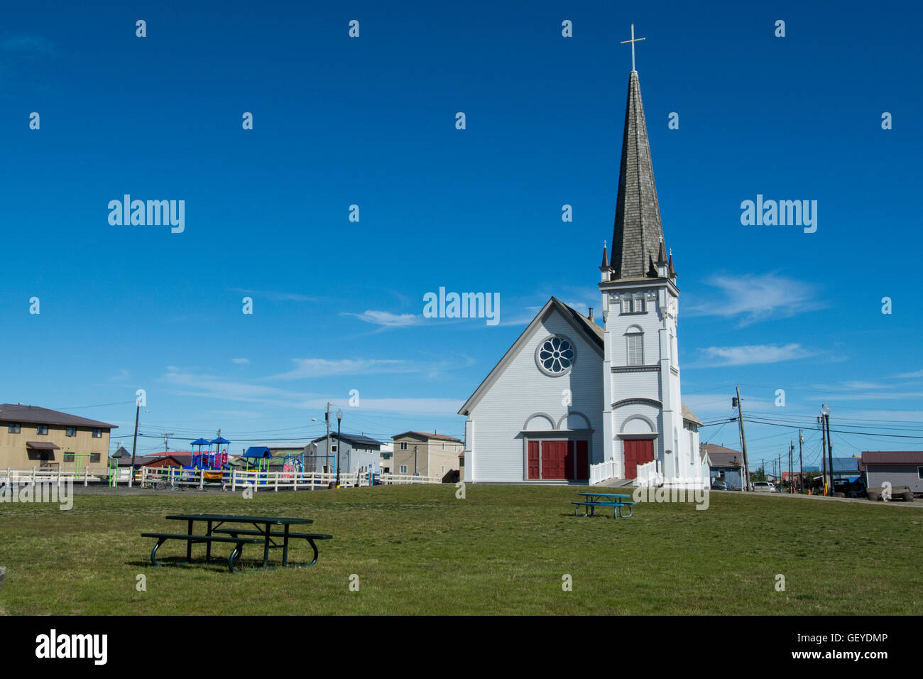 Alaska, Seward Peninsula, Nome, Anvil City Square. Historic Old St ...