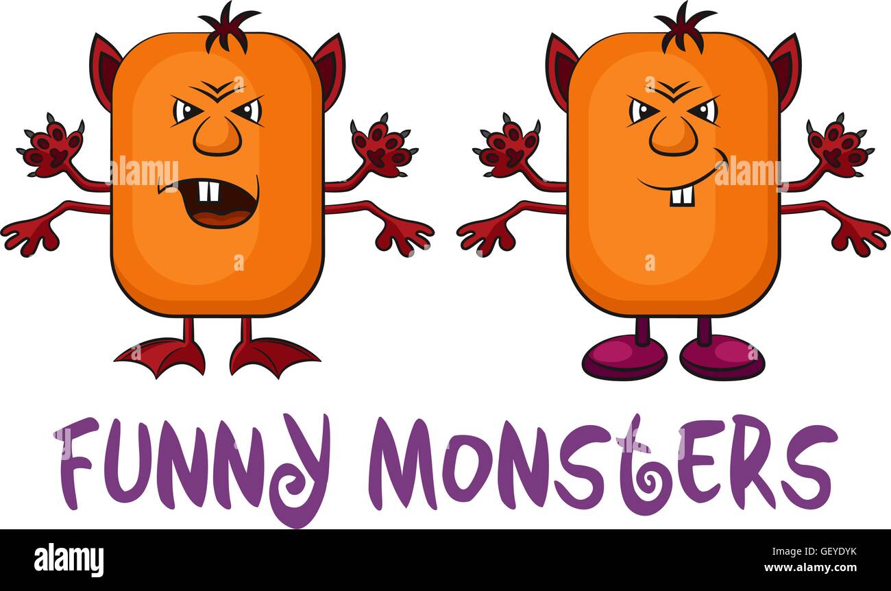 Cartoon Monsters Set Stock Vector Image & Art - Alamy