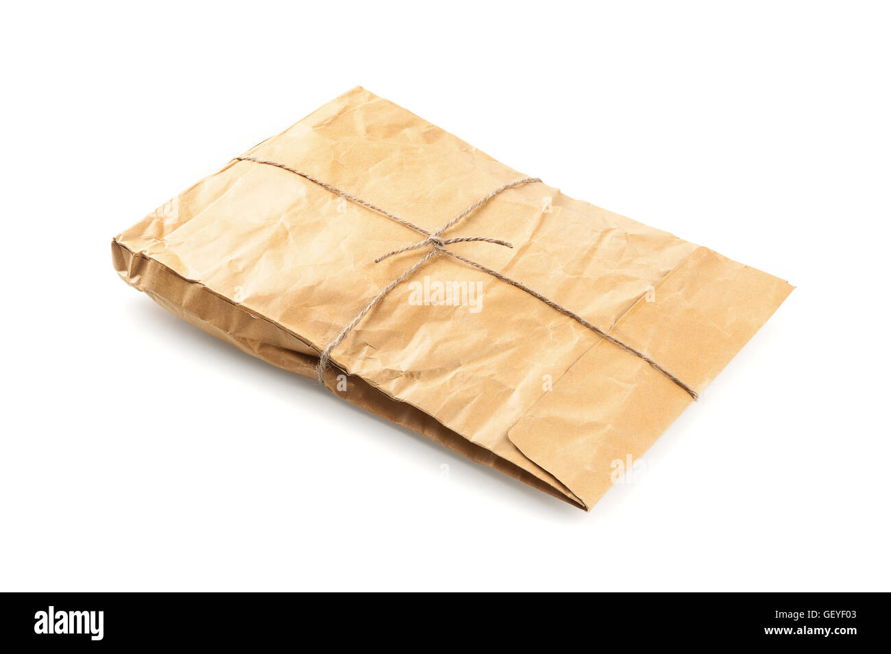 closeup brown envelope on white background Stock Photo - Alamy