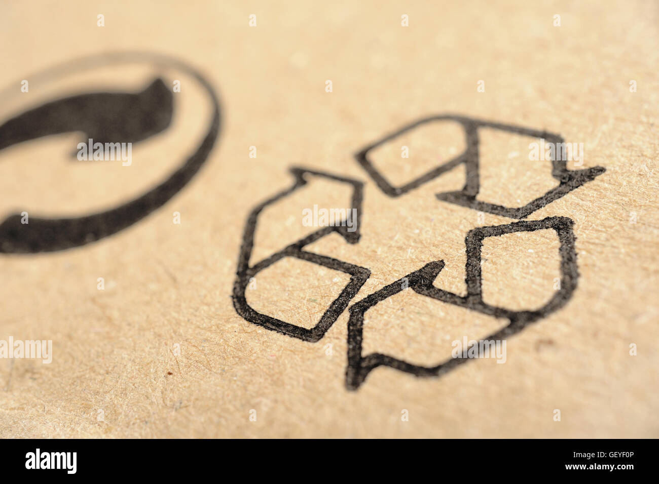 closeup sign on cardboard container Stock Photo - Alamy