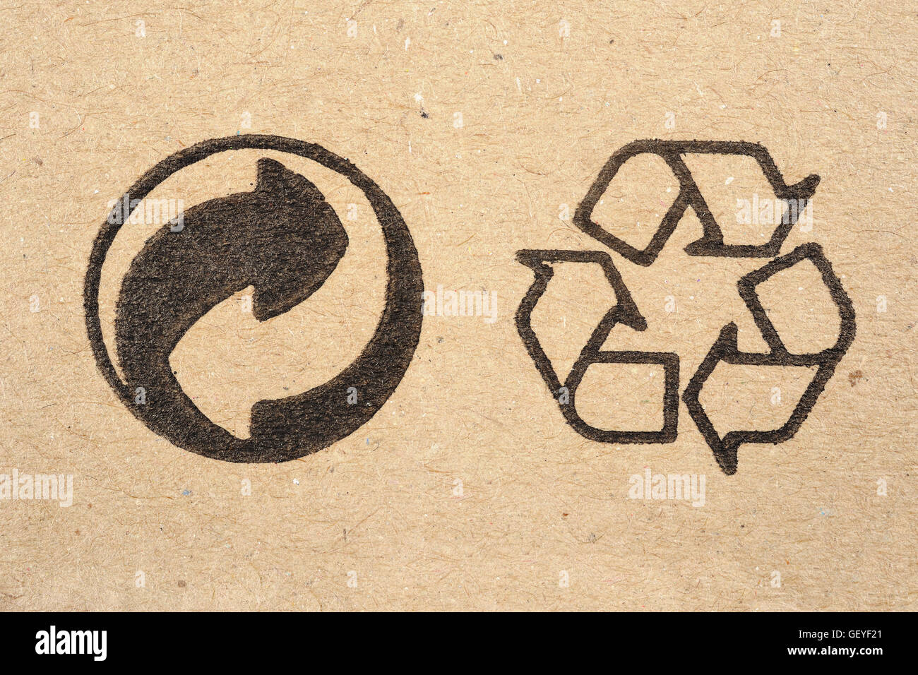 closeup sign on cardboard container Stock Photo - Alamy