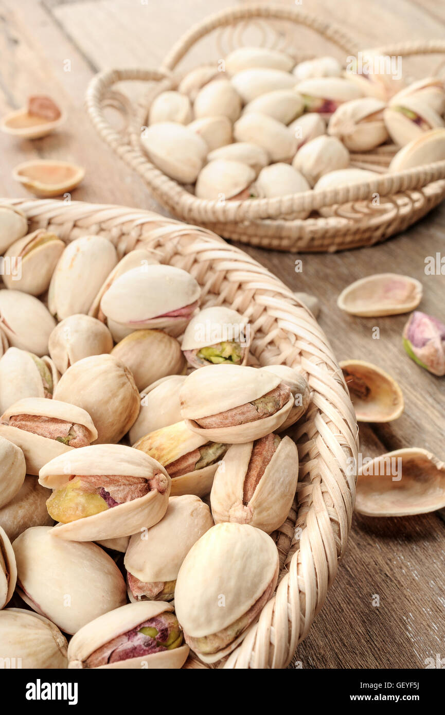 closeup roasted and cracked pistachios Stock Photo - Alamy