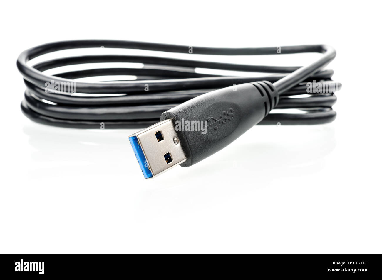 usb 3.0 cable isolated on white Stock Photo - Alamy