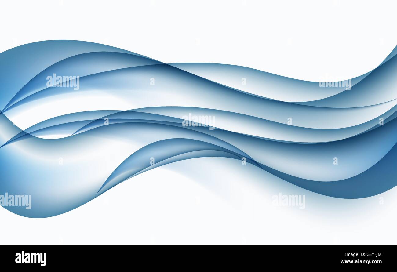 Abstract Blue Wave Set on Transparent Background. Vector Illust Stock ...