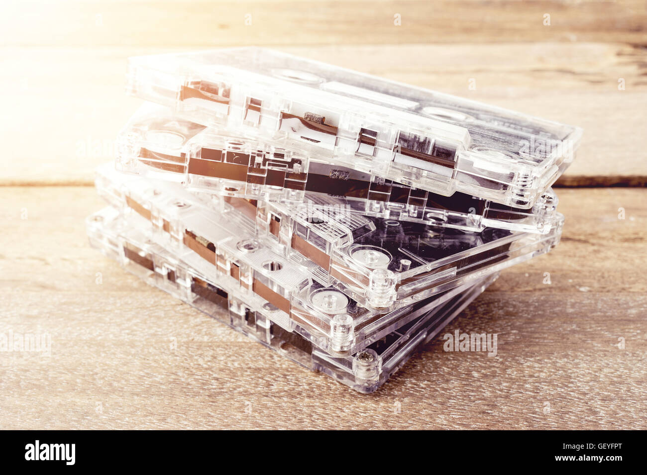 closeup detail of clear plastic tape cassette Stock Photo - Alamy