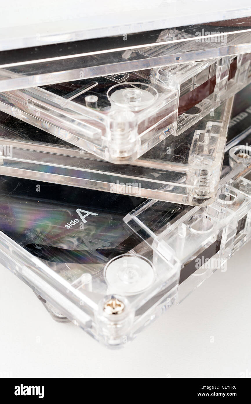 closeup detail of clear plastic tape cassette Stock Photo - Alamy